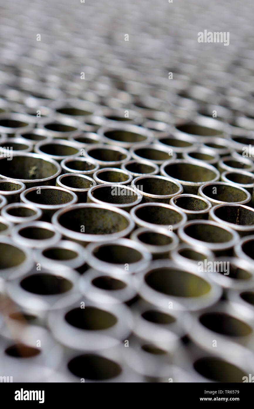 grating with tubes of different diameters, Italy, South Tyrol ...
