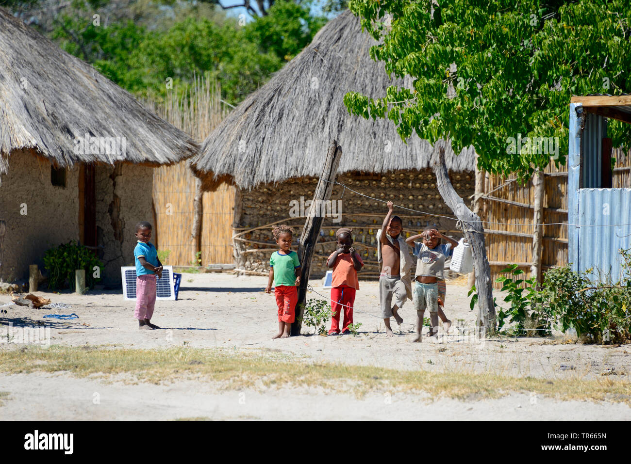 children playing in a village, Botswana, Khwai Village Stock Photo - Alamy