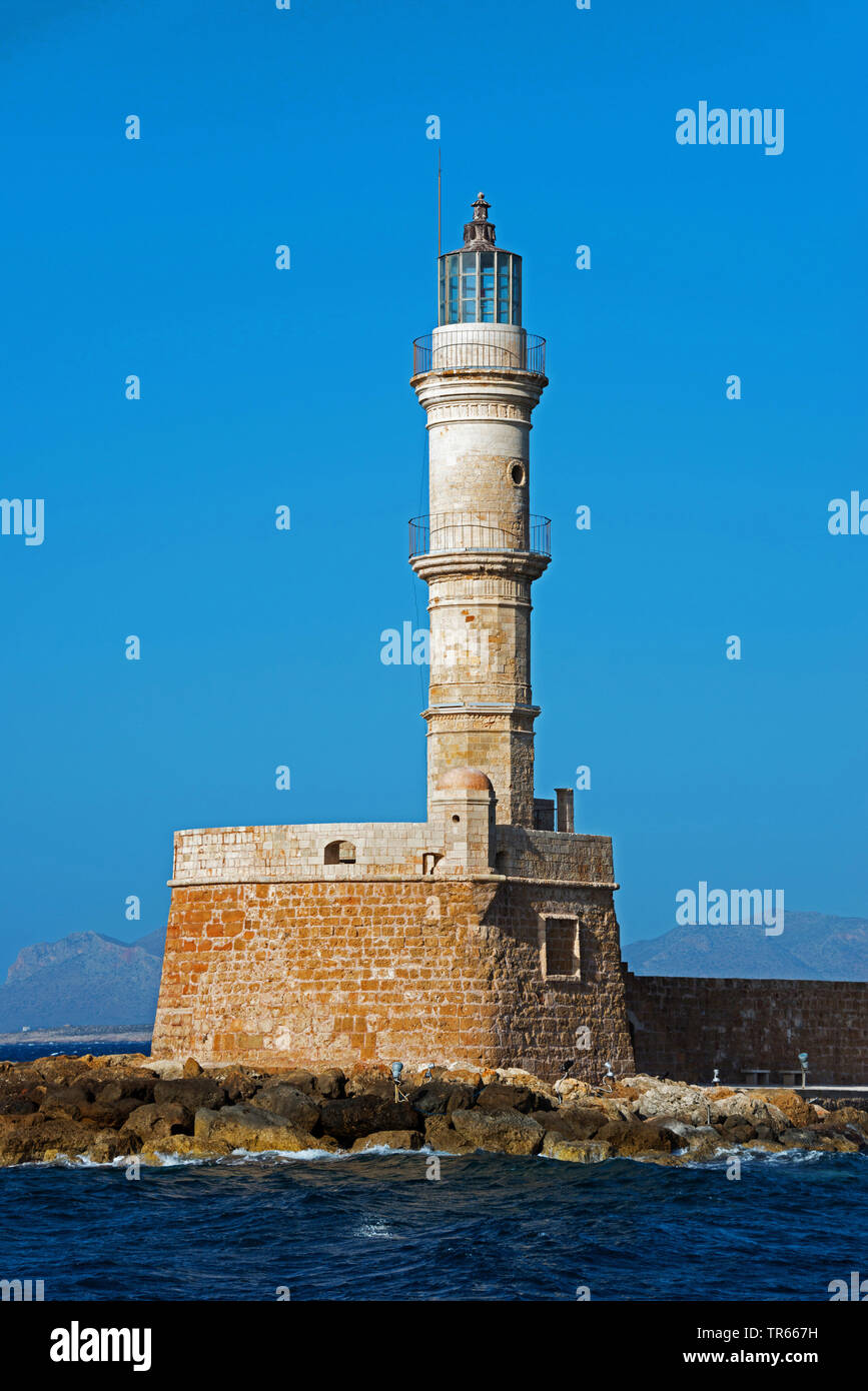 Chania lighthouse, Greece, Crete, Chania Stock Photo - Alamy