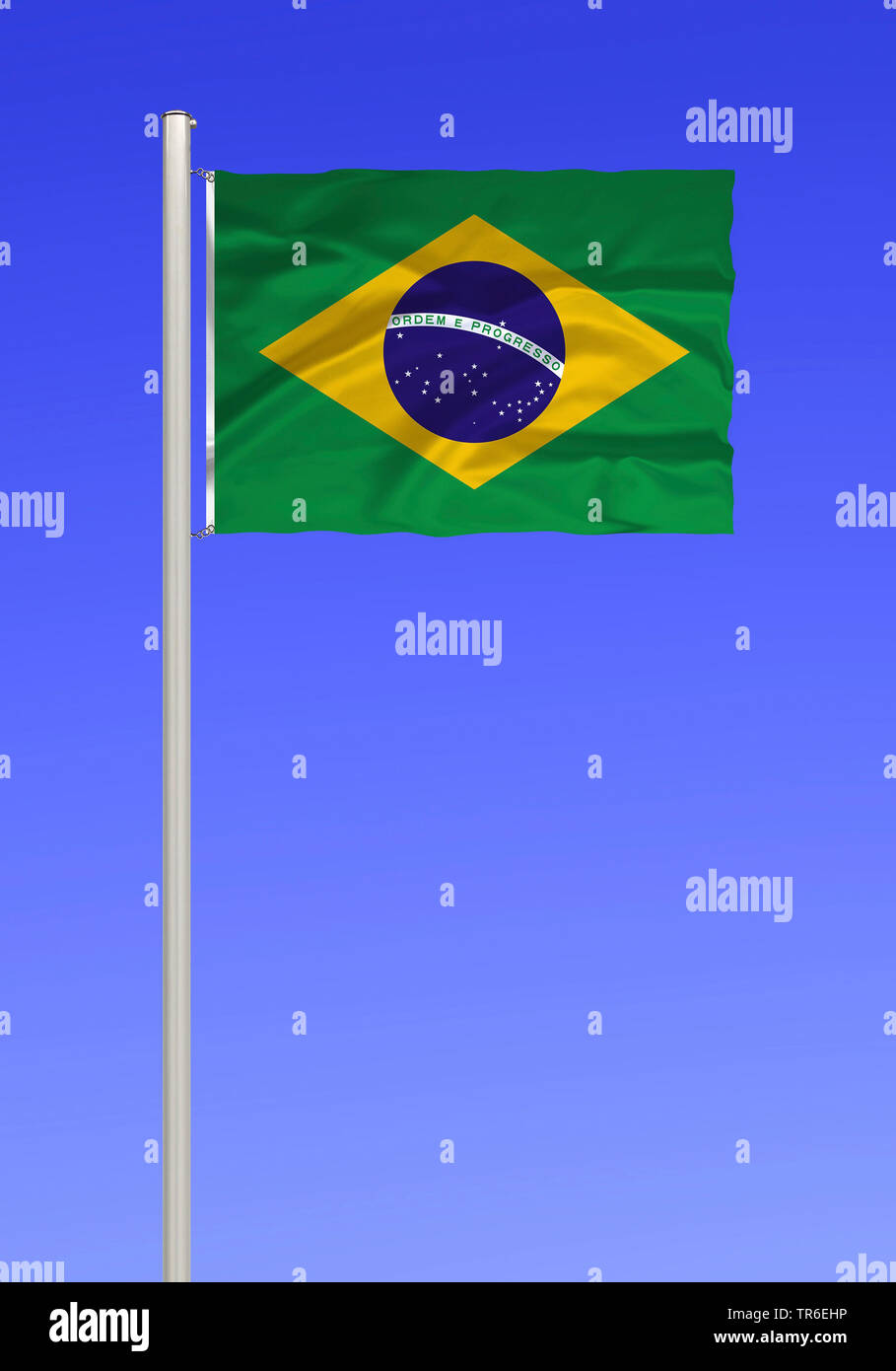 Brazil flag pole hi-res stock photography and images - Alamy