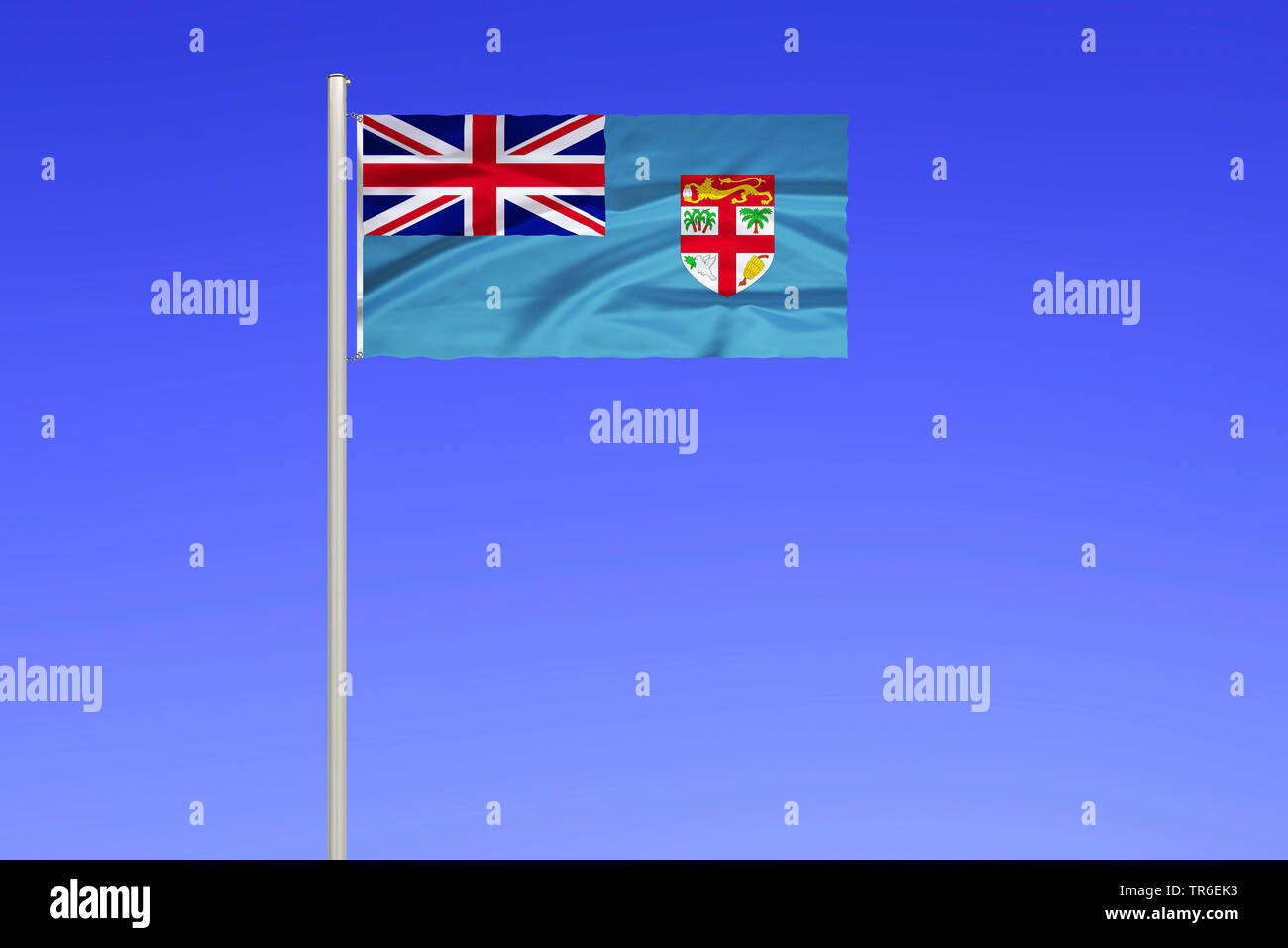 flag of Fiji against blue sky, Fiji Stock Photo - Alamy
