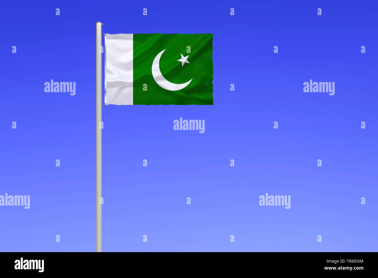 flag of Pakistan against blue sky, Pakistan Stock Photo - Alamy