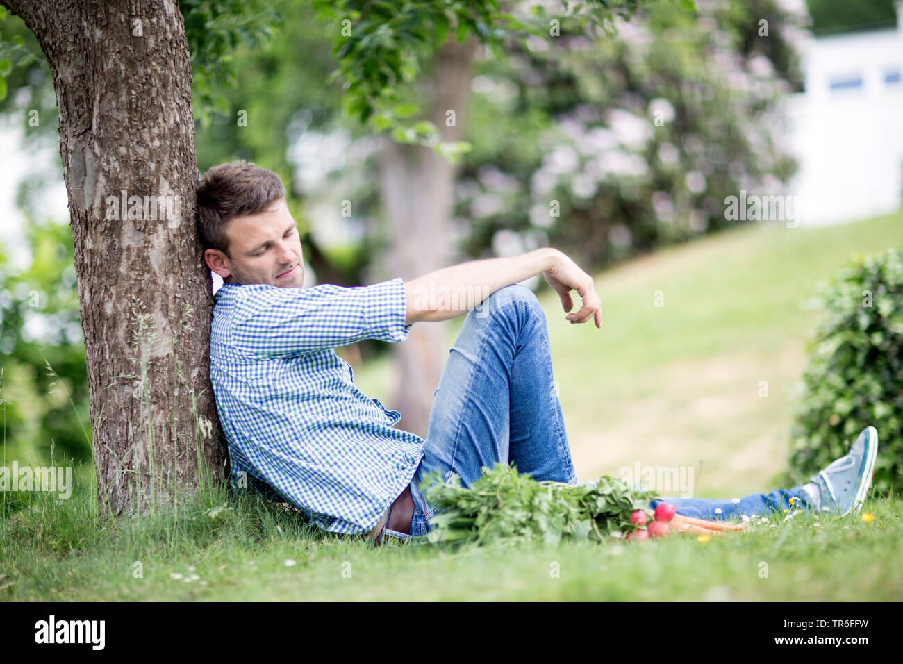 Leaning against a tree hi-res stock photography and images - Alamy