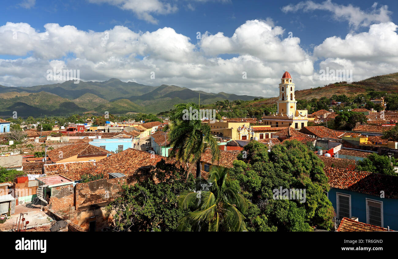 view of Trinidad from the tower of the Museo Historico, Cuba Stock ...