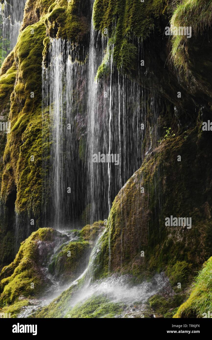 waterfall Schleierfaelle, river Ammer, Germany, Bavaria, Oberbayern ...