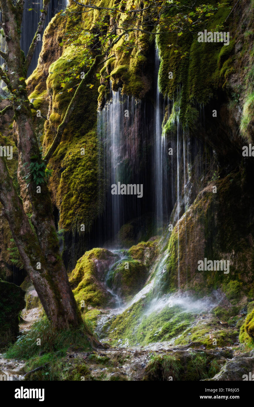 waterfall Schleierfaelle, river Ammer, Germany, Bavaria, Oberbayern ...