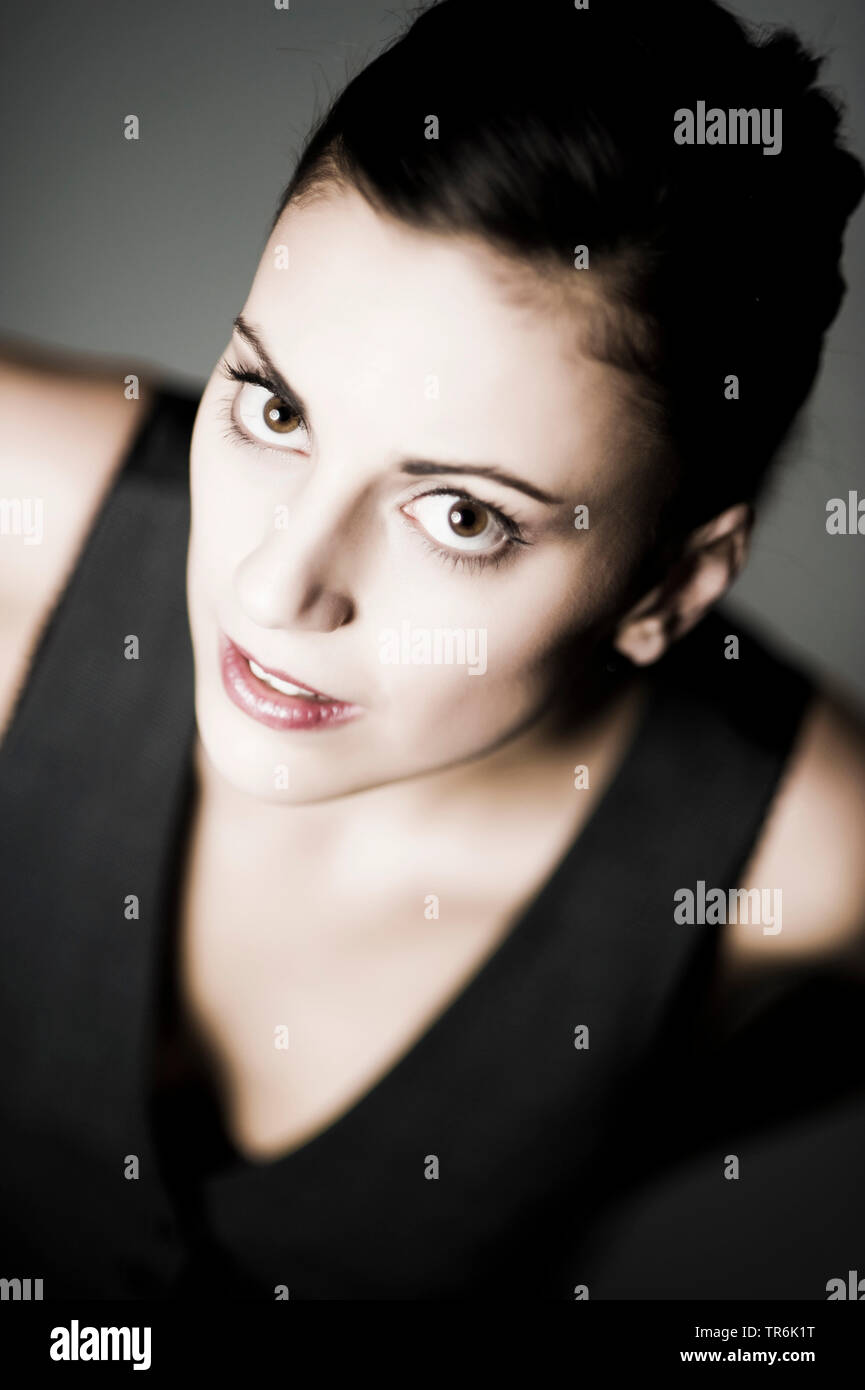 Dark haired attractive female model hi-res stock photography and images ...