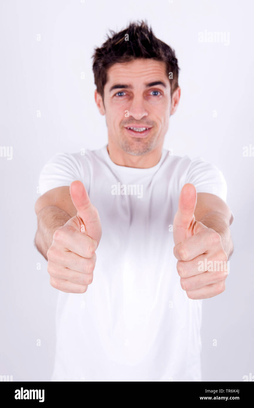 man with thumbs up Stock Photo - Alamy