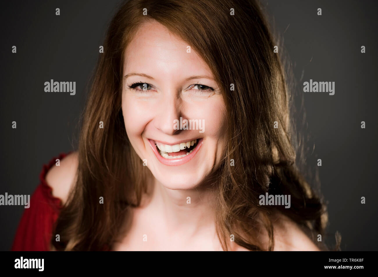 Portrait laughing nice woman hi-res stock photography and images - Alamy
