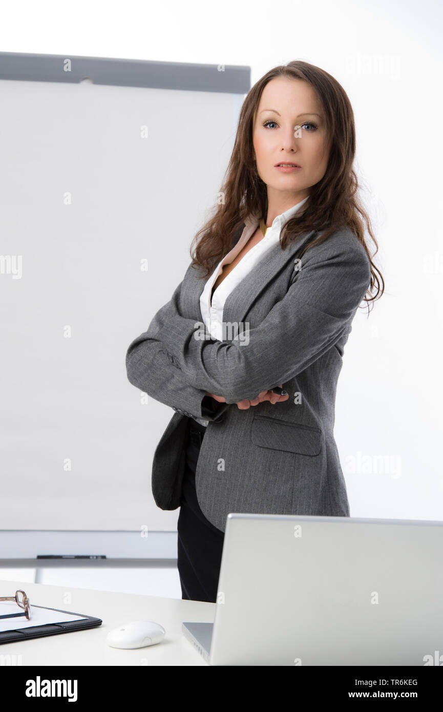 business woman with flip chart Stock Photo - Alamy