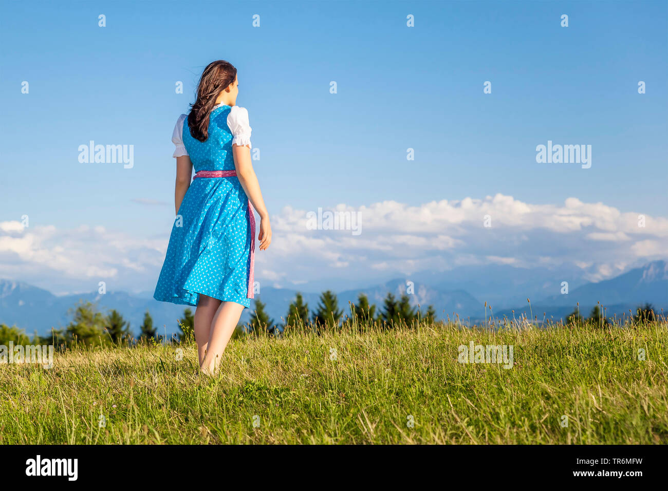 Woman in bavarian dress rear view hi-res stock photography and images ...