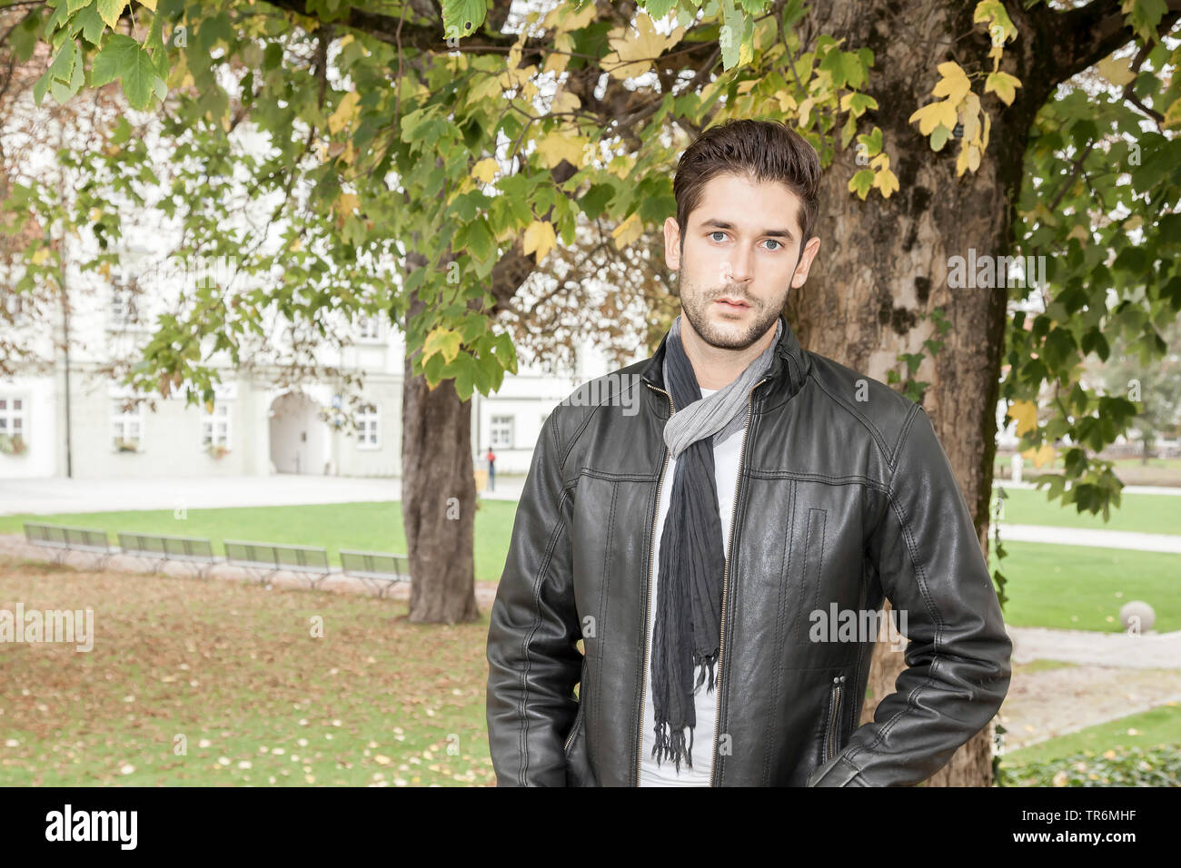 young attractive man in a park, Germany Stock Photo - Alamy