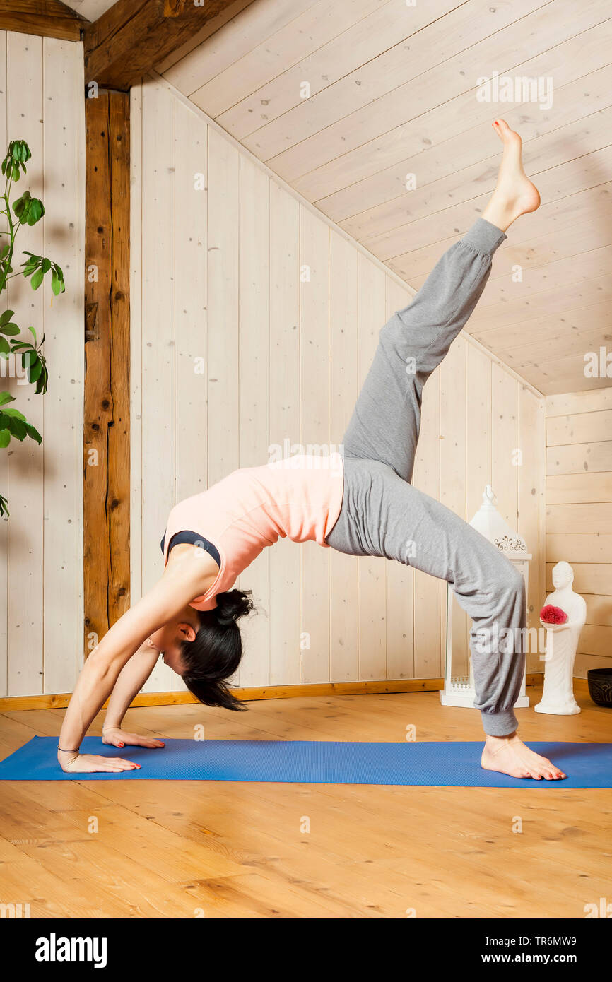 Beautiful woman one yoga hi-res stock photography and images - Alamy