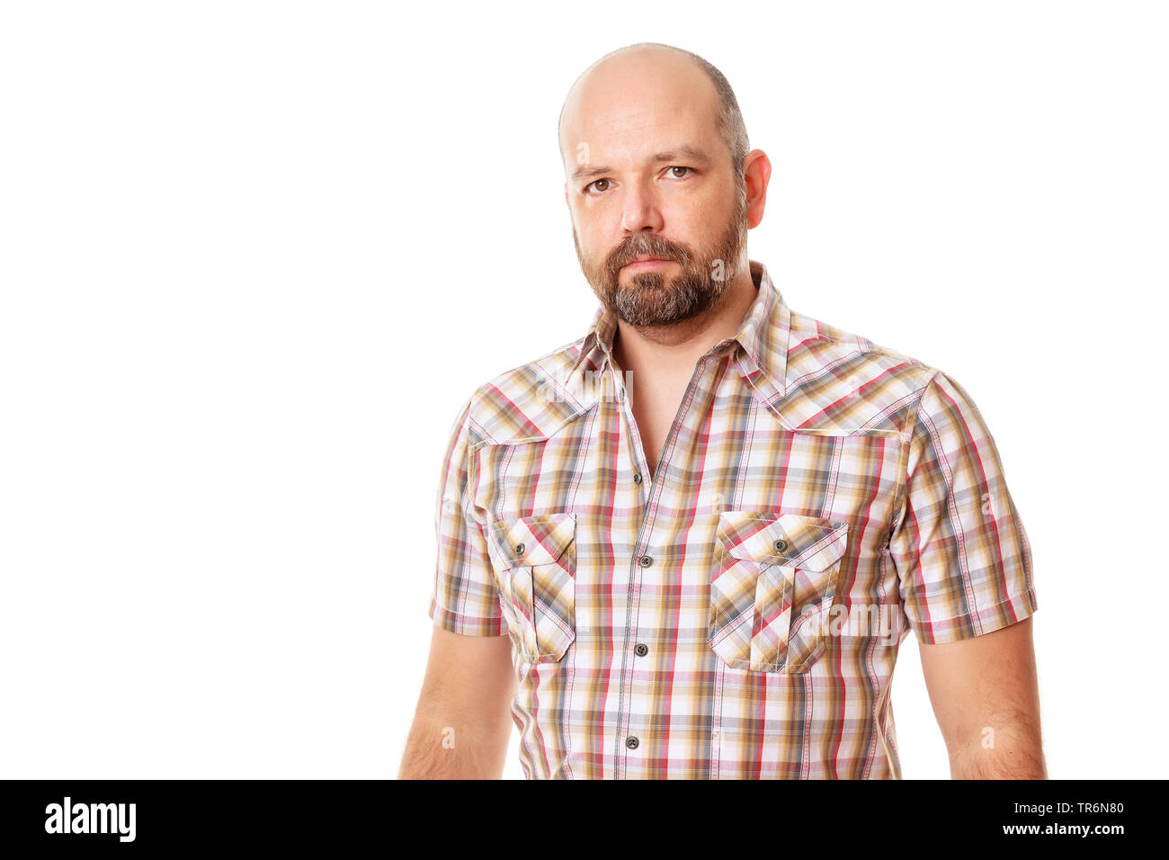 serious man with chequered shirt, Germany Stock Photo - Alamy
