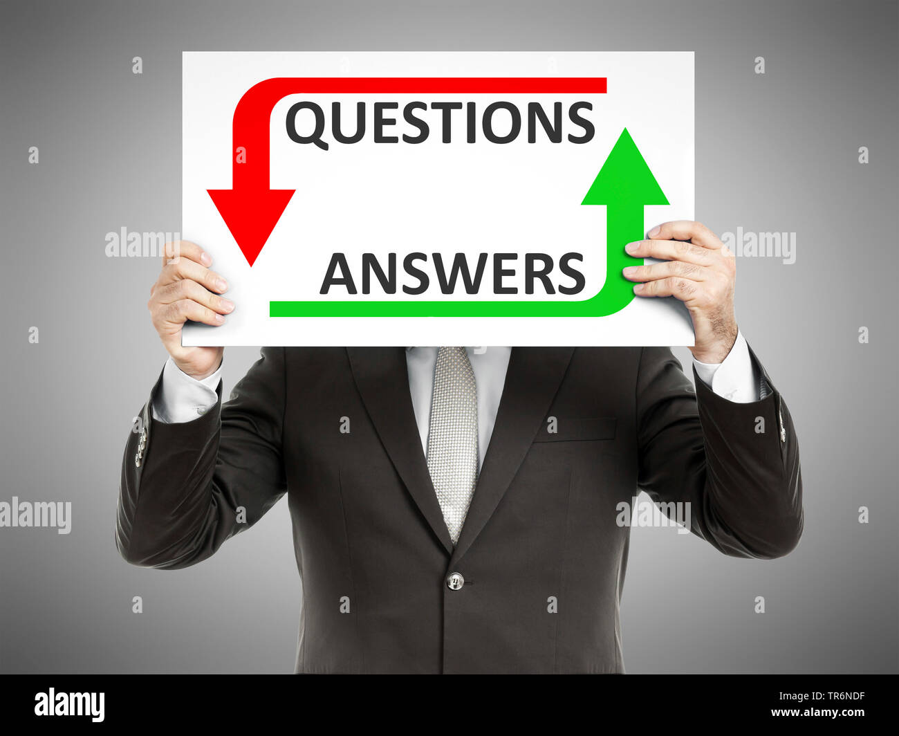 Answer placard hi-res stock photography and images - Alamy