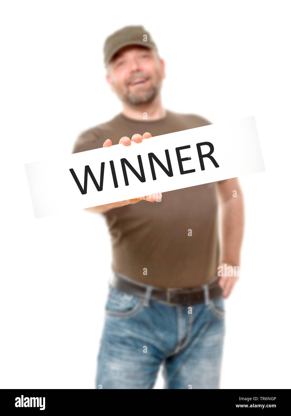 man with a sign in the hands with the inscription winner, Germany Stock ...