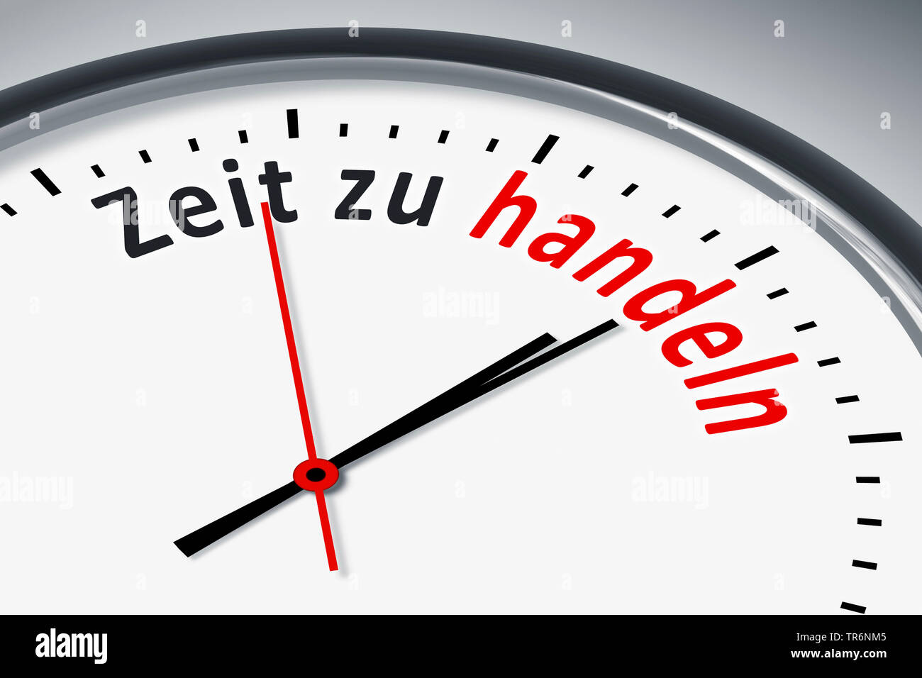 clock face with German inscription Zeit zu handeln, time to act ...