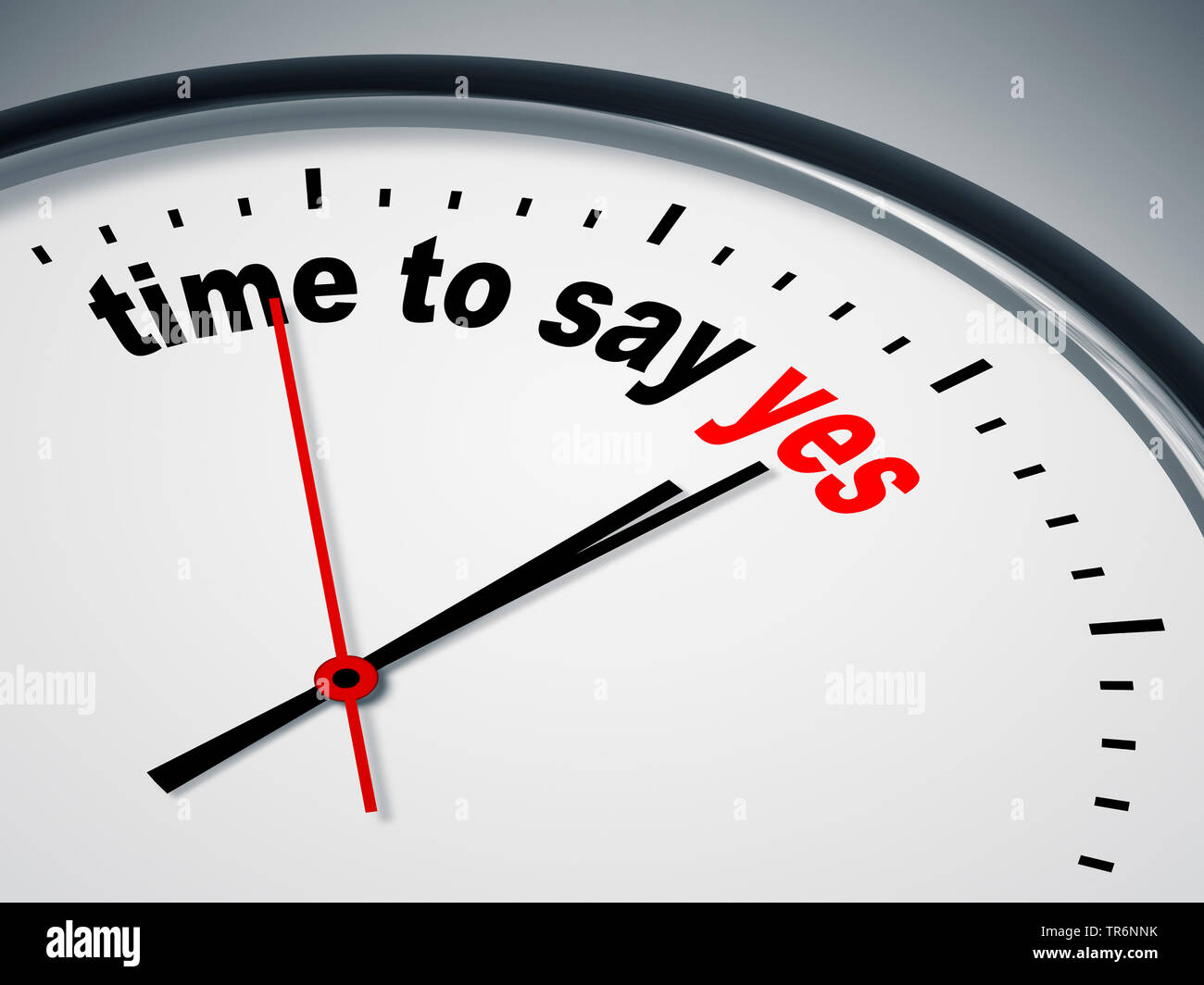 clock face with inscription time to say yes Stock Photo - Alamy
