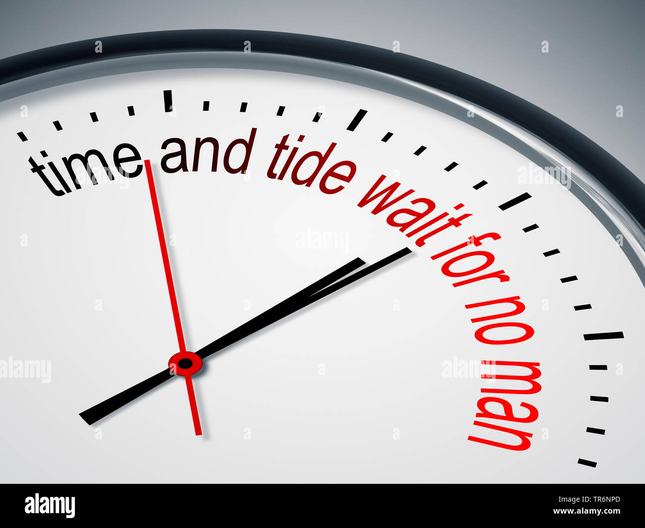 clock face with inscription time and tide wait for no man Stock Photo ...