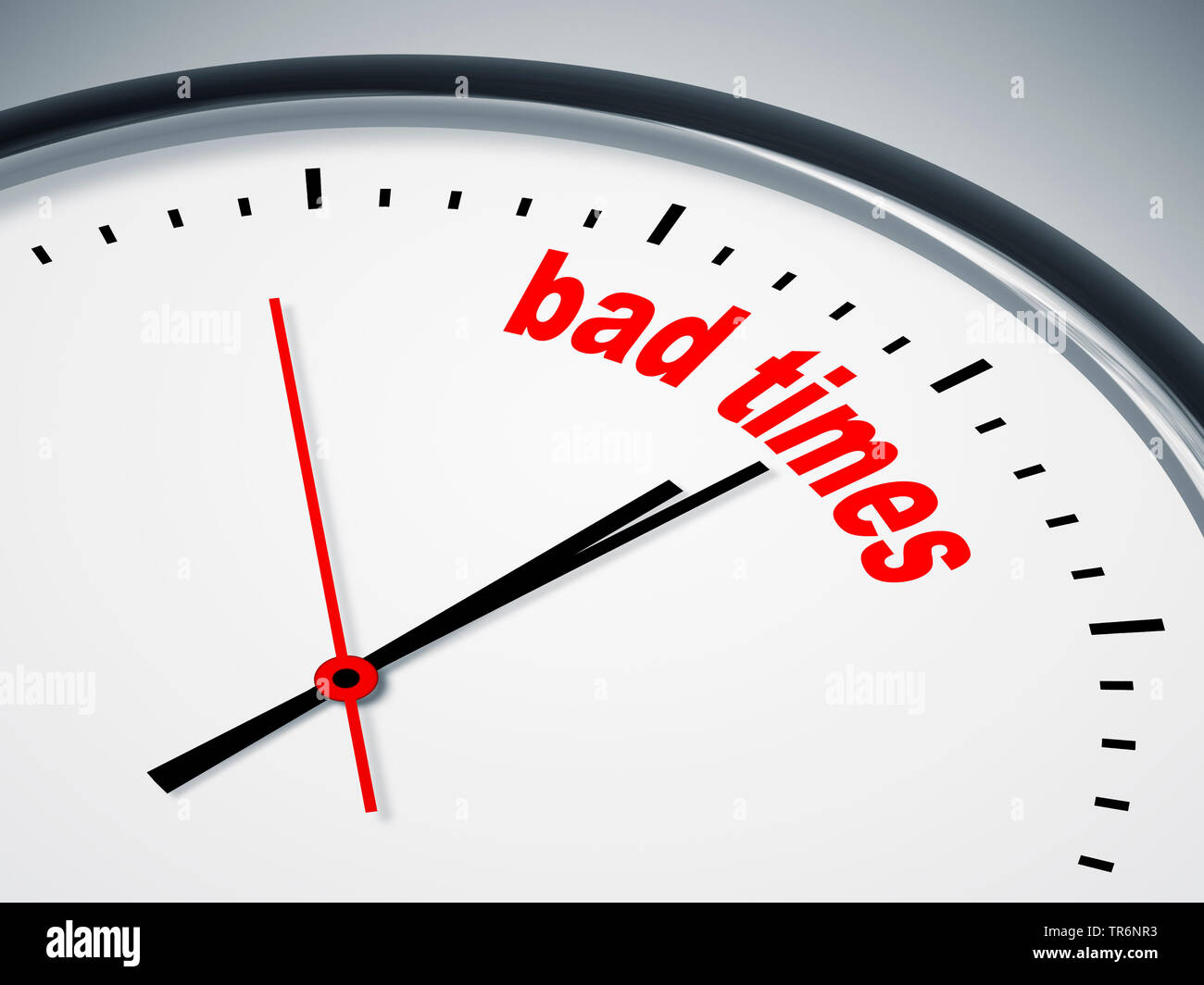 clock face with inscription bad times Stock Photo - Alamy