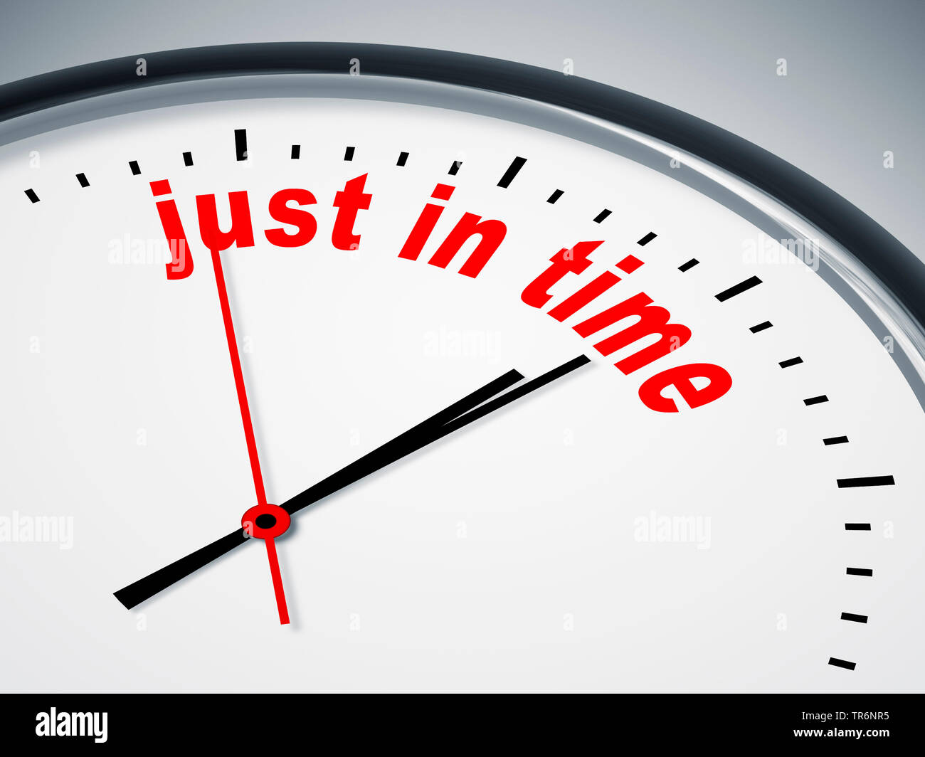 clock face with inscription just in time Stock Photo - Alamy