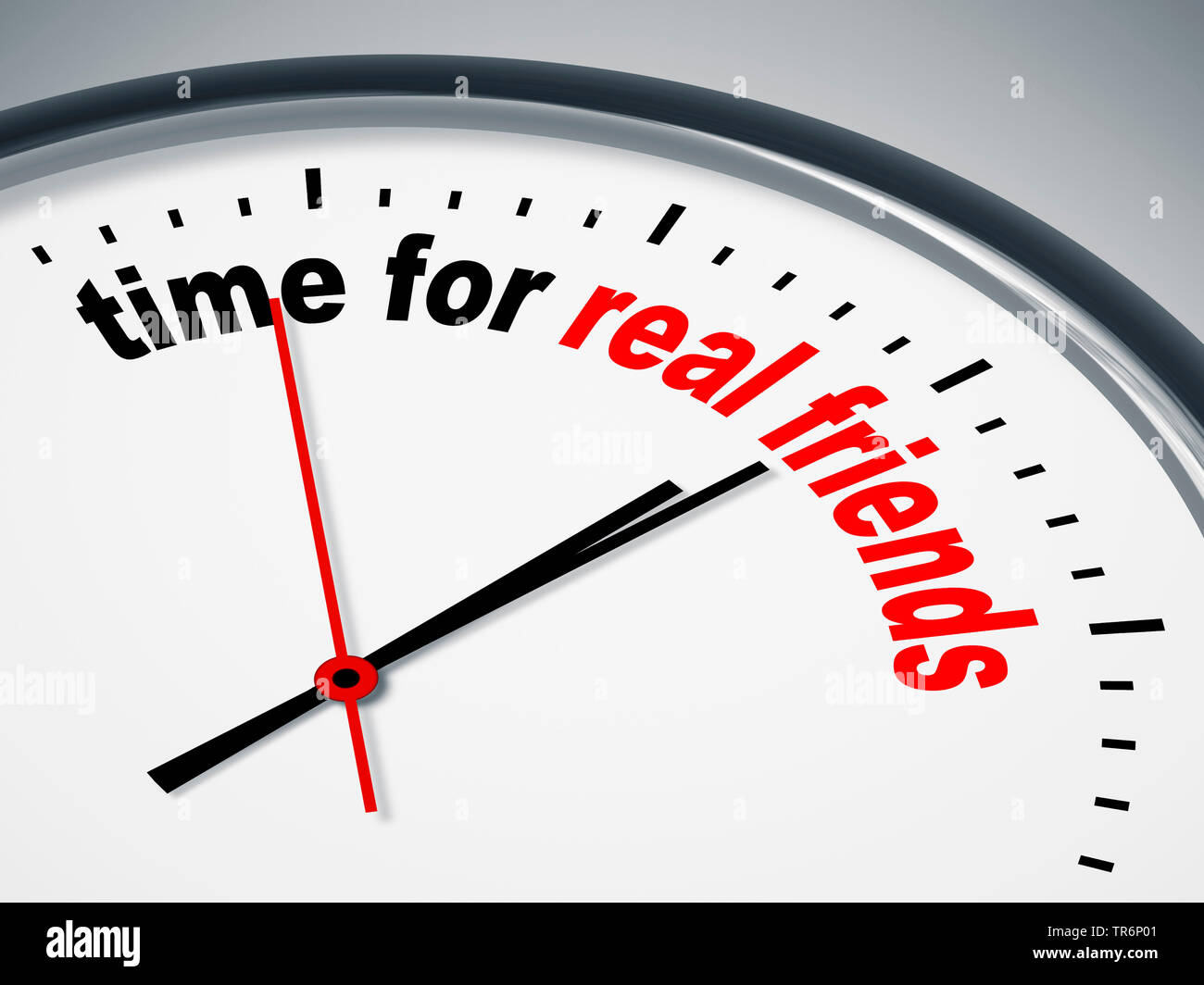 clock face with inscription time for real friends Stock Photo - Alamy