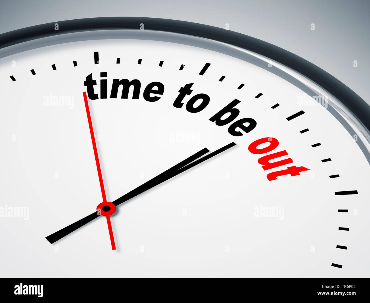 clock face with inscription time to be out Stock Photo - Alamy