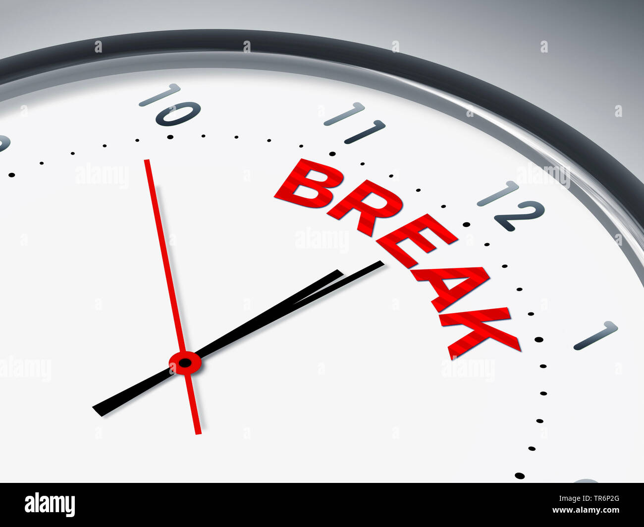 clock face with inscription Break Stock Photo - Alamy