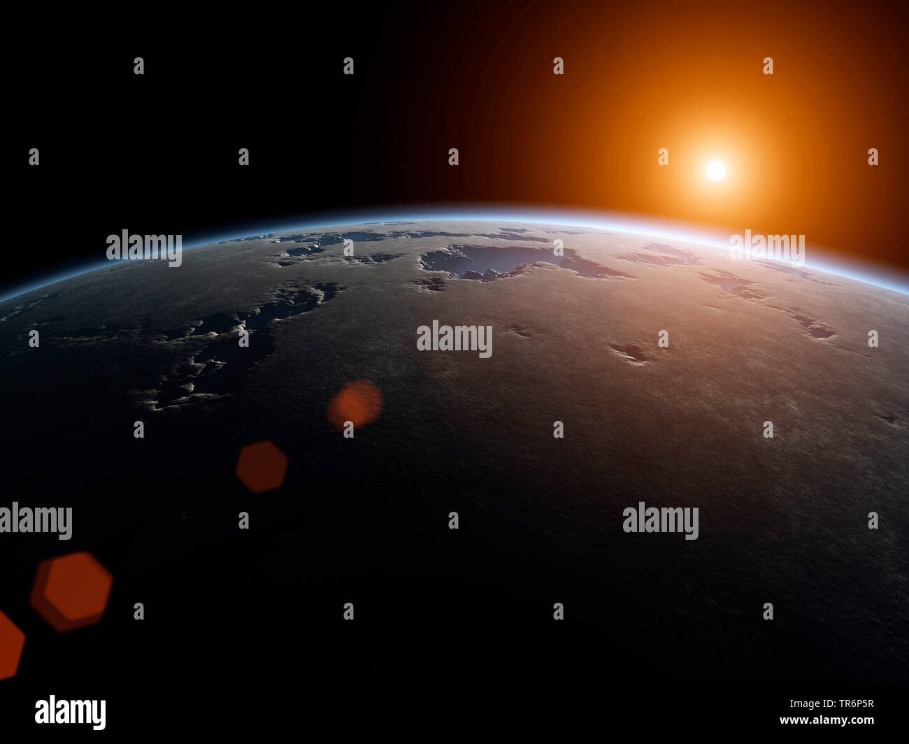 planet in deep space, virtual worlds, computer graphic Stock Photo - Alamy