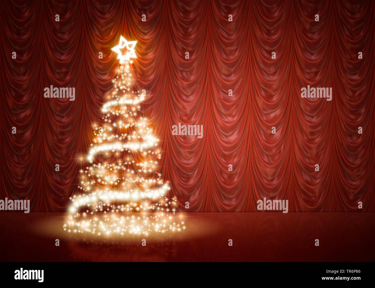 christmas card with christmas tree, computer graphik Stock Photo - Alamy