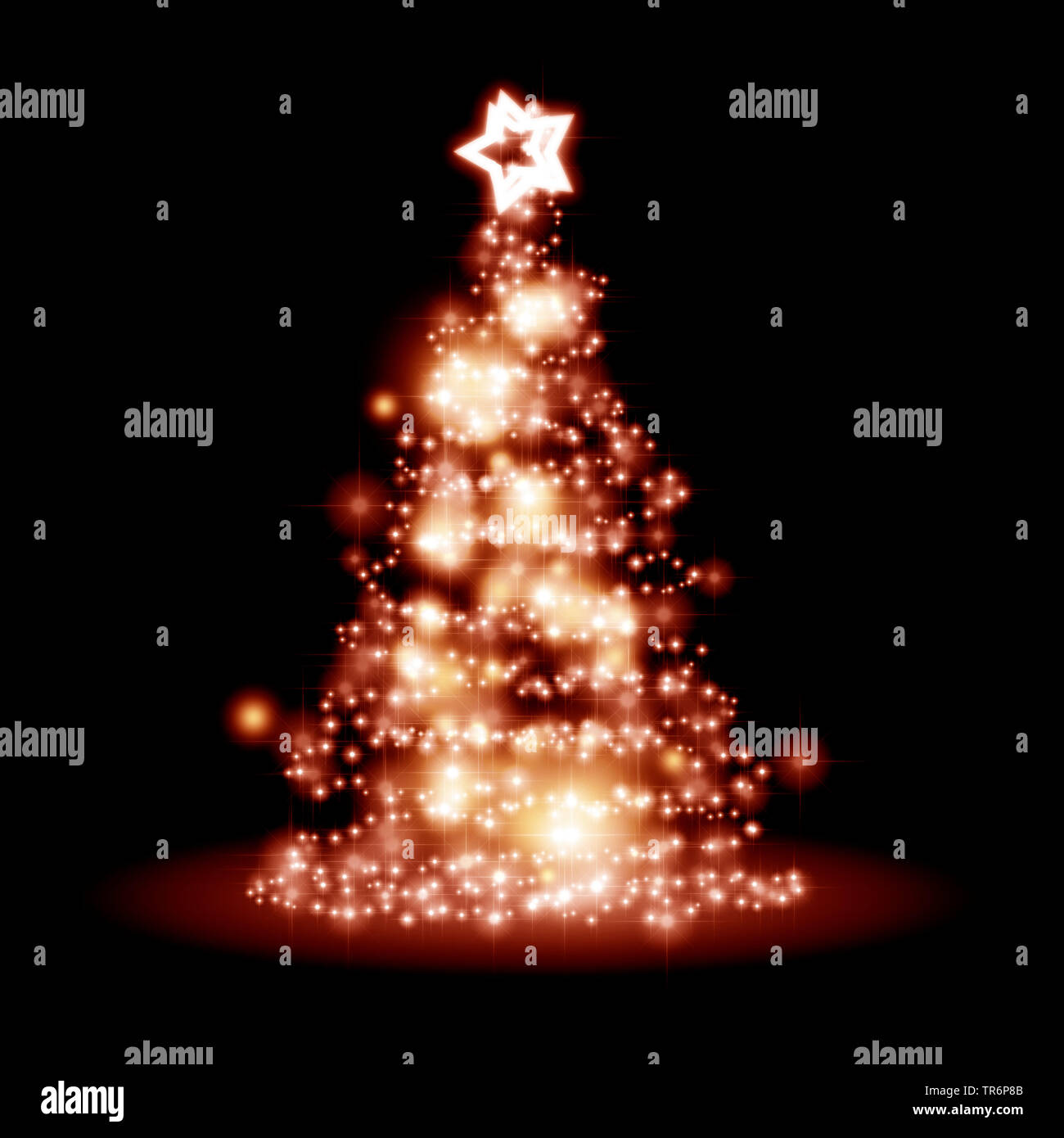 christmas card with christmas tree, computer graphik Stock Photo - Alamy