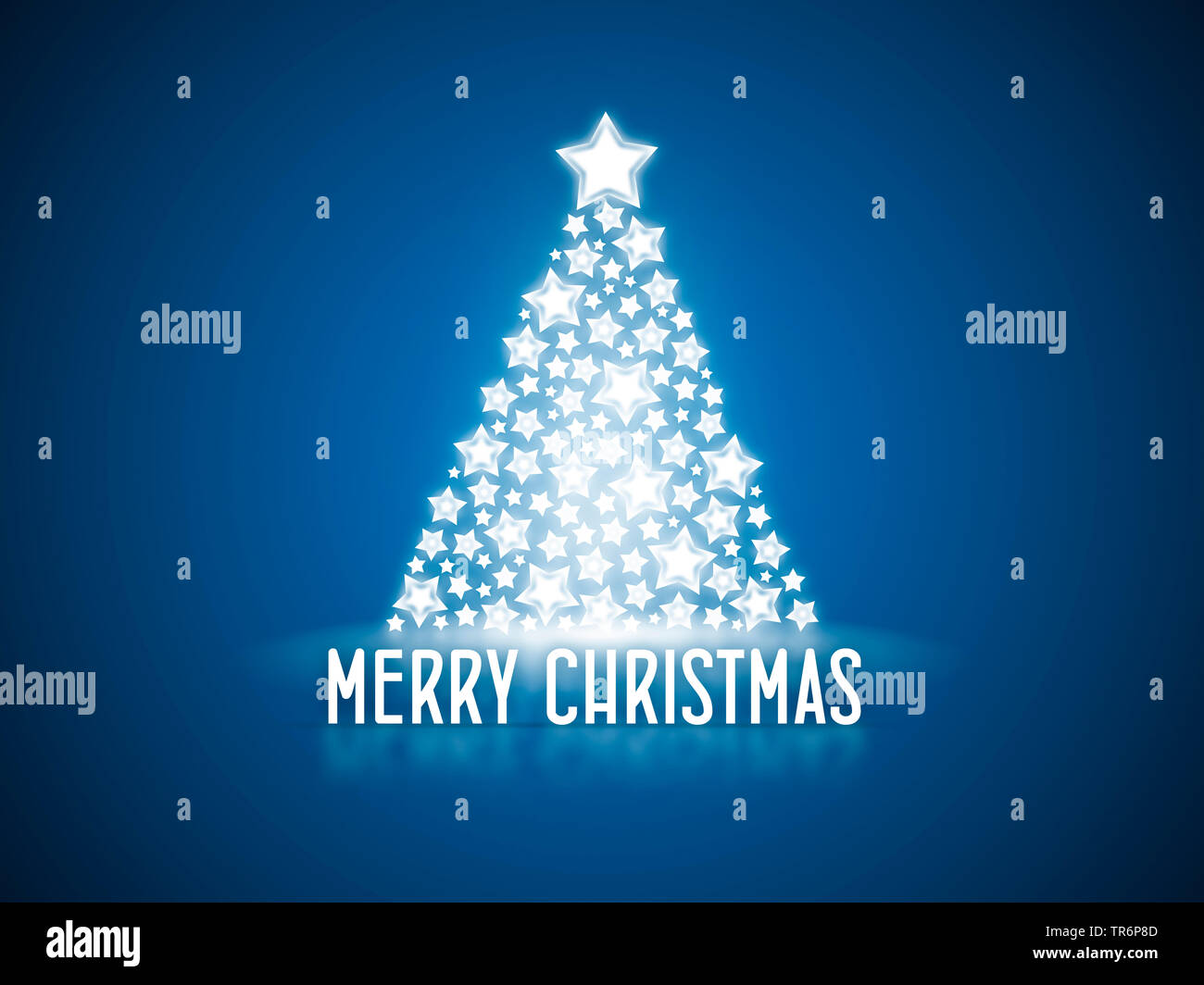 christmas card with christmas tree, Merry Christmas, computer graphic ...