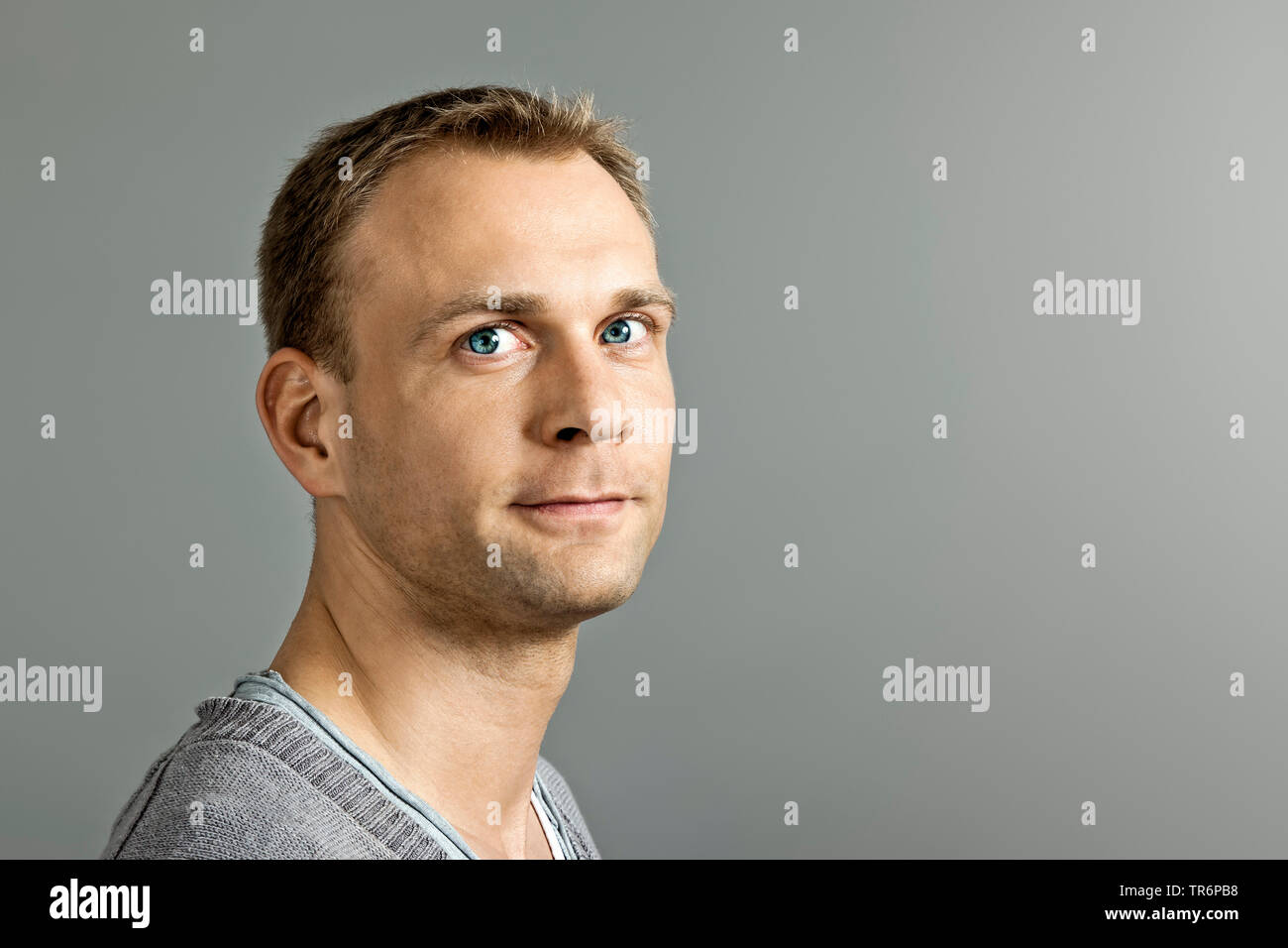 portait of a blond man with blue eyes, Germany Stock Photo - Alamy