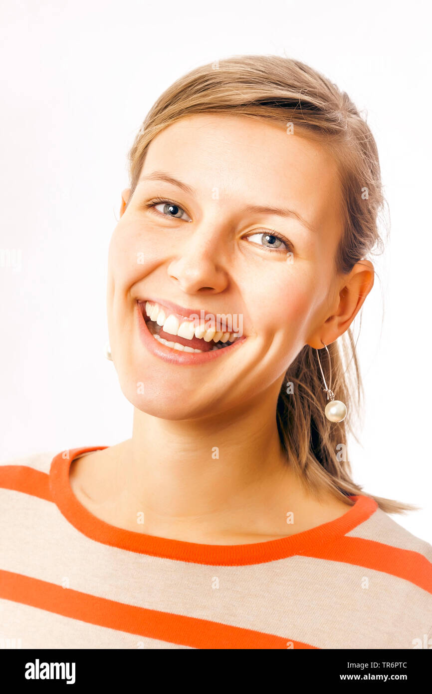 portrait of a laughing good looking woman, Germany Stock Photo - Alamy