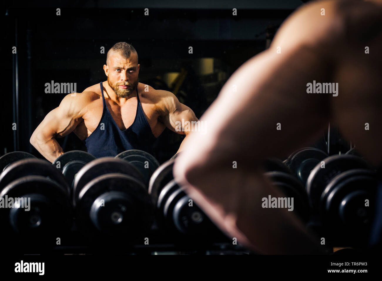 Muscled man mirror hi-res stock photography and images - Alamy