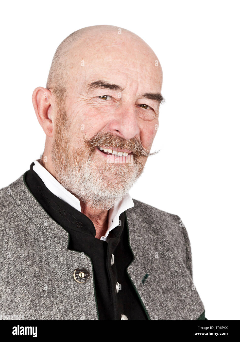 old man with bald head and grey beard, Germany, Bavaria Stock Photo - Alamy