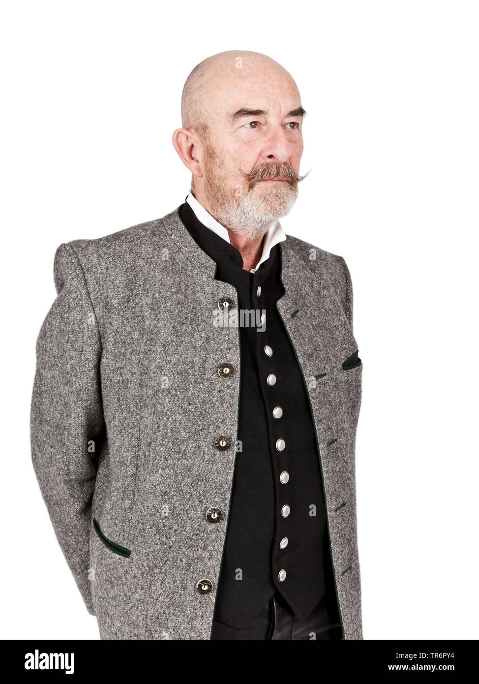 old man with bald head and grey beard, Germany, Bavaria Stock Photo - Alamy