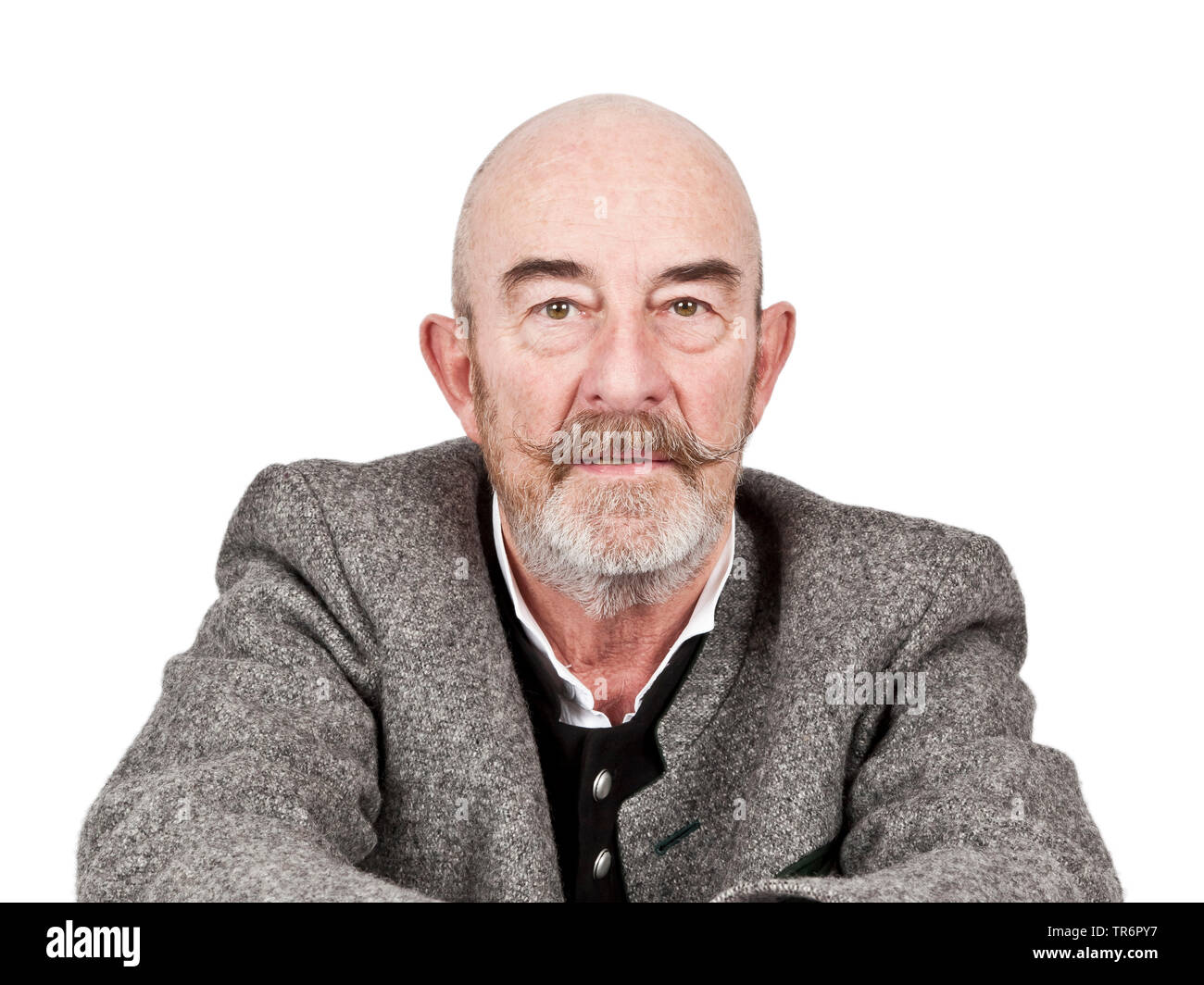old man with bald head and grey beard, Germany, Bavaria Stock Photo - Alamy
