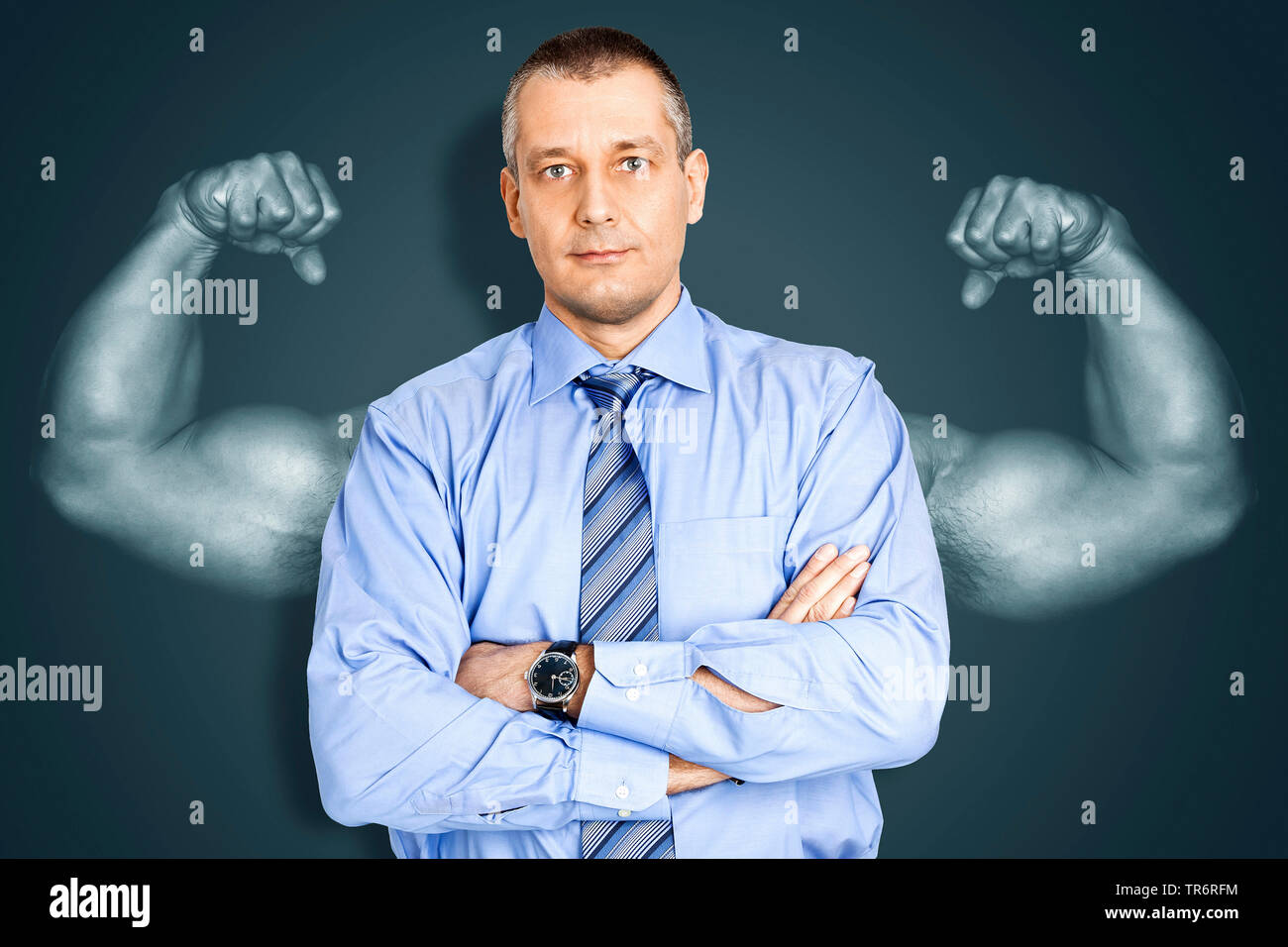 business man with boxing arm in the background, Germany Stock Photo - Alamy