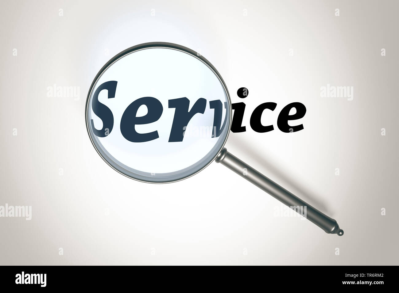 magnifying glass with the word Service Stock Photo - Alamy
