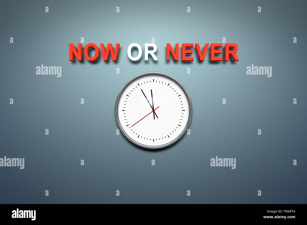 clock with English title Now or Never Stock Photo - Alamy