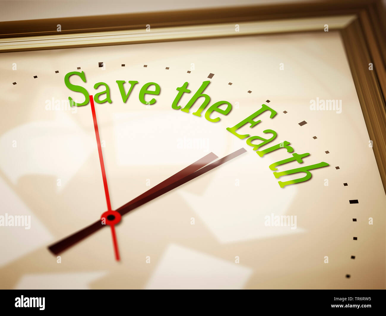 clock with English title Save the Earth Stock Photo - Alamy