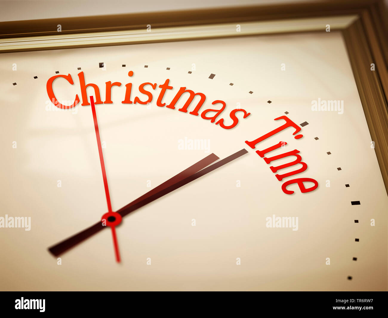 clock with English title Christmas Time Stock Photo - Alamy