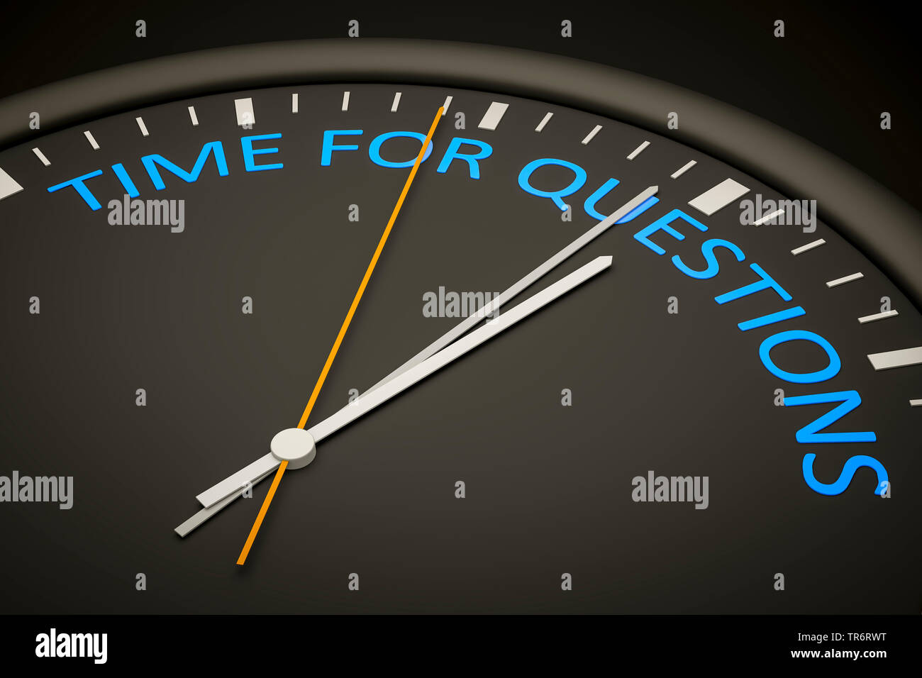 clock with English title Time for Questions Stock Photo - Alamy