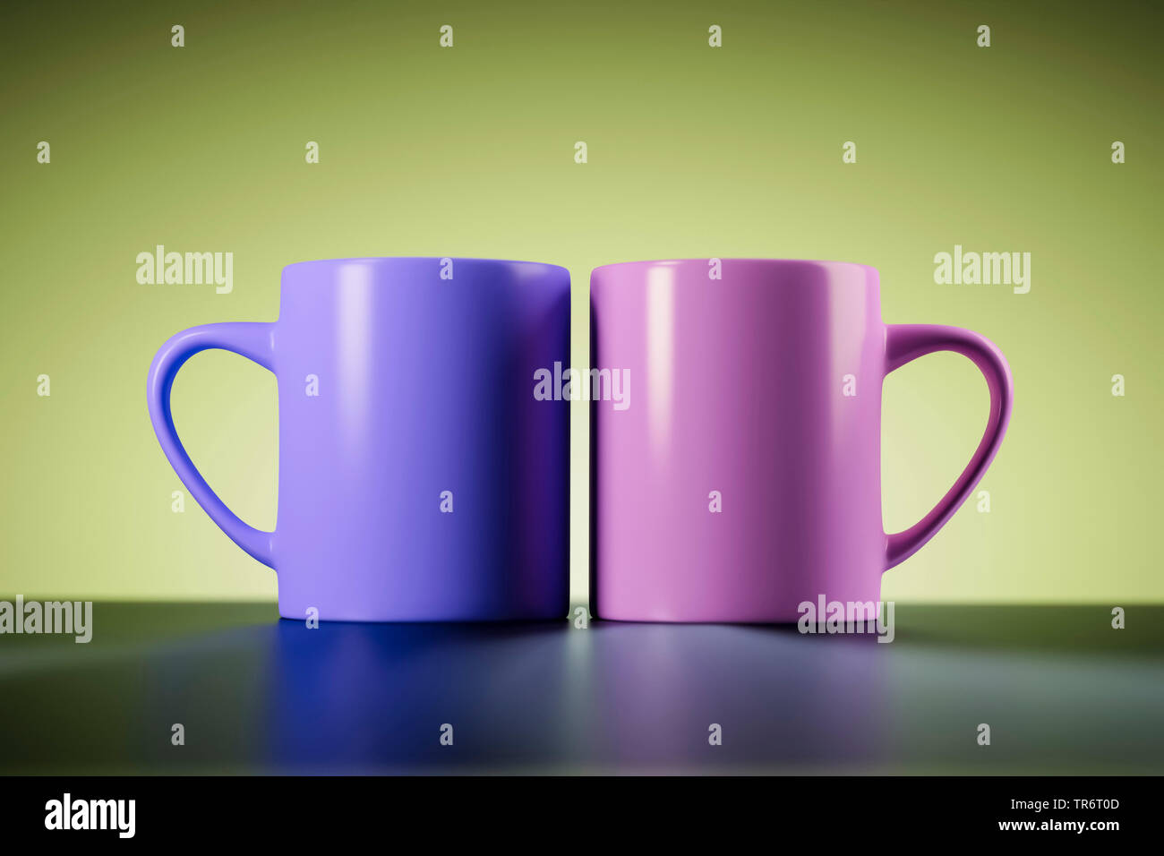 two coffee mugs, computer graphik Stock Photo - Alamy