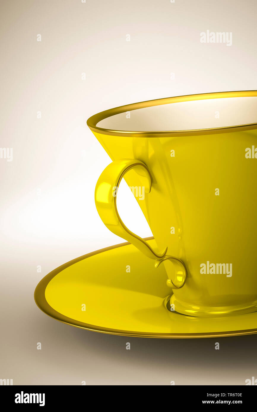 yellow tea cup, computer graphik Stock Photo - Alamy