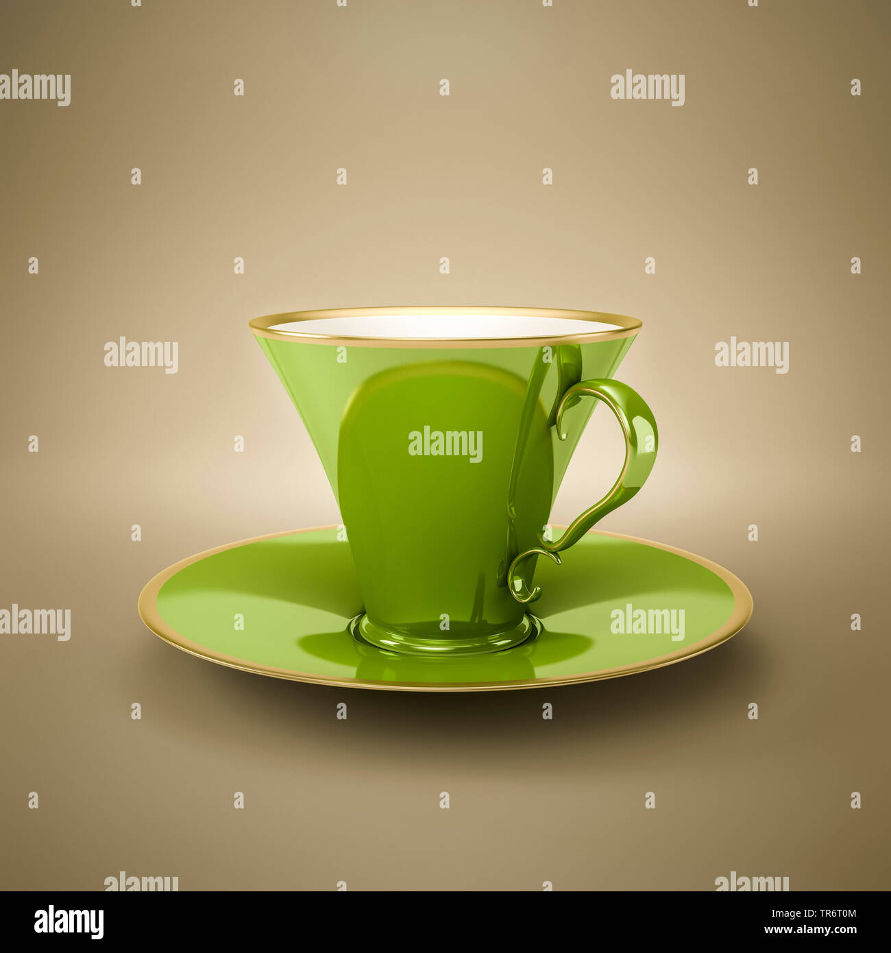 green tea cup, computer graphik Stock Photo - Alamy