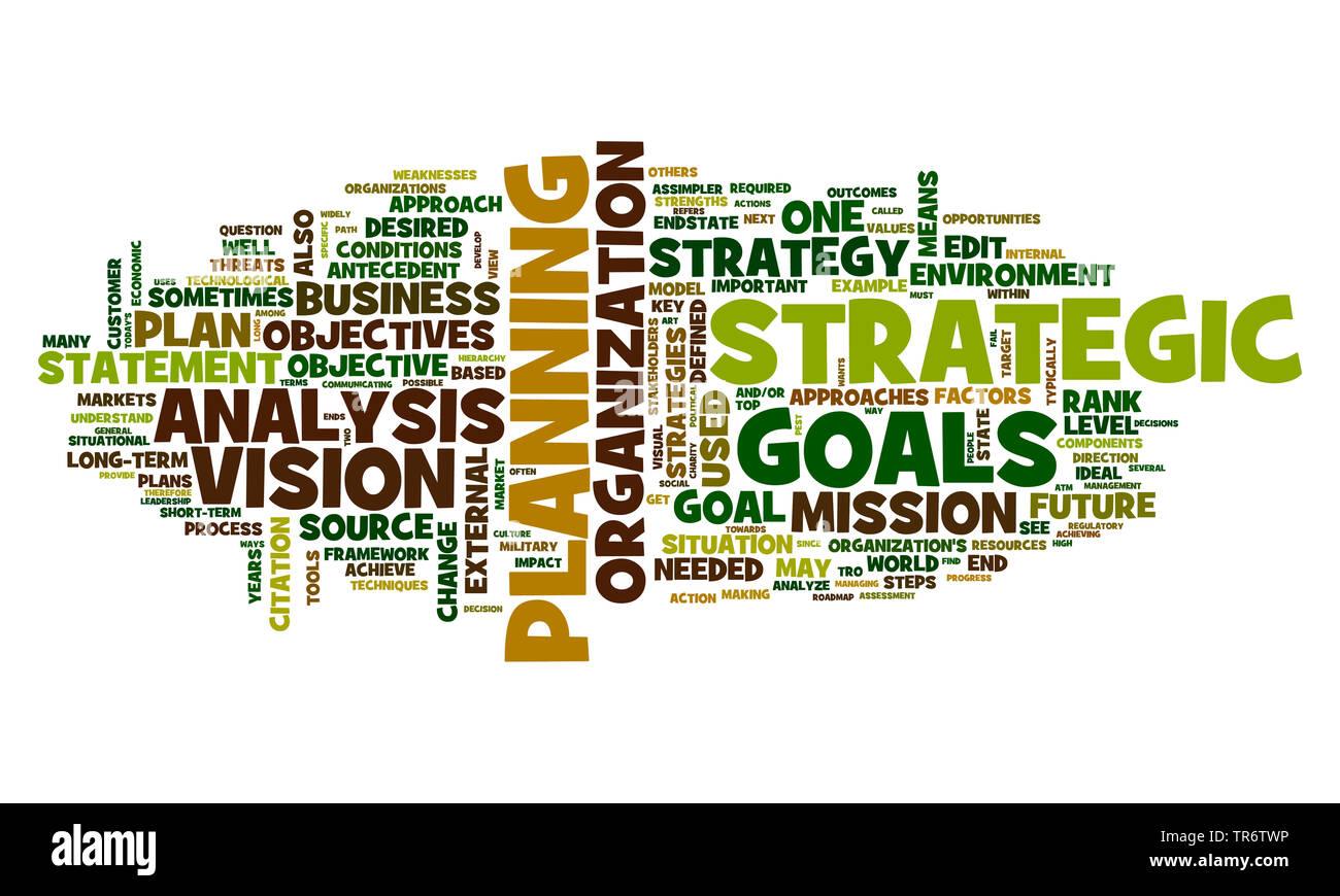 tag cloud on the subject strategy Stock Photo - Alamy