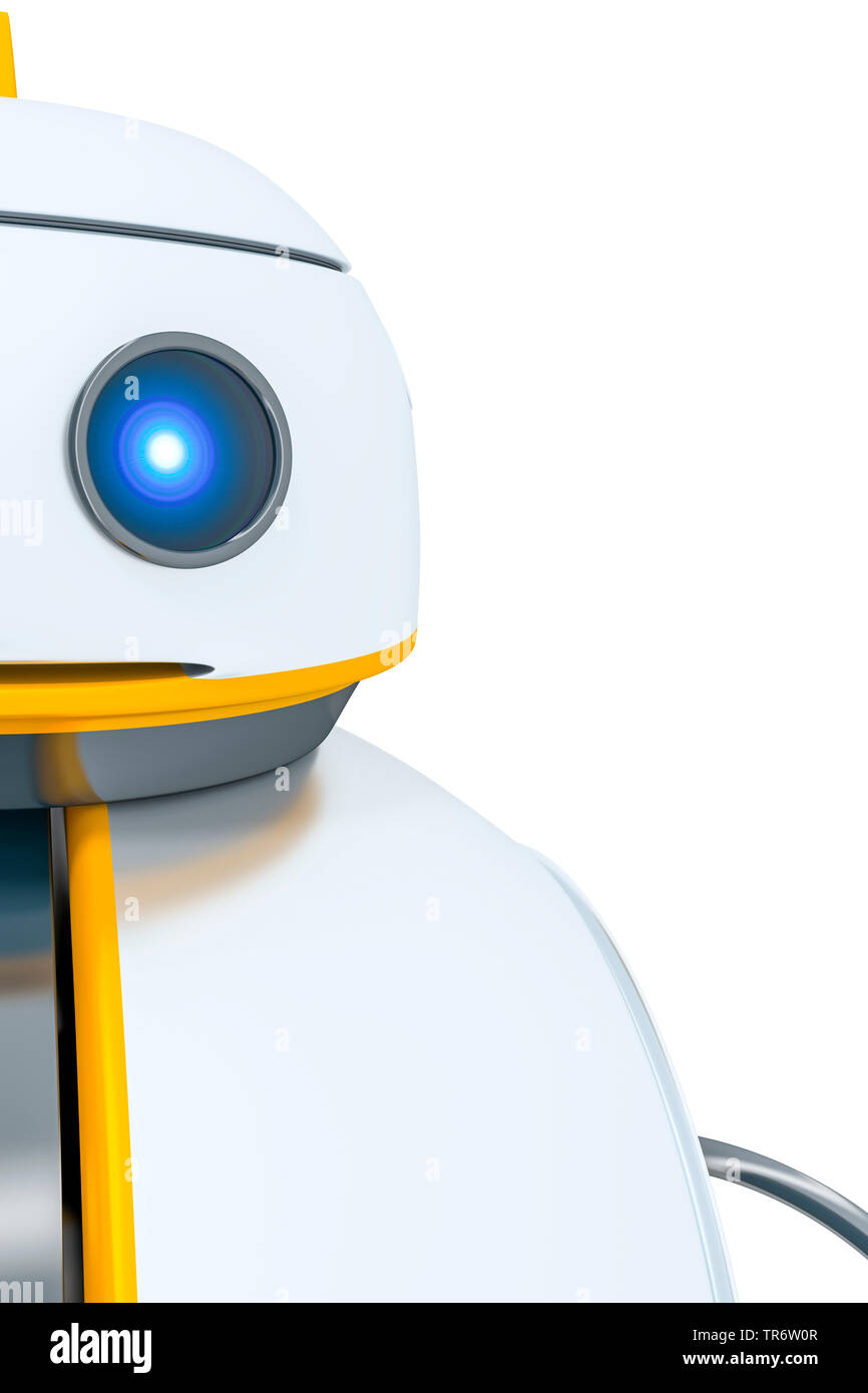 Detail of round cute robot face Stock Photo - Alamy