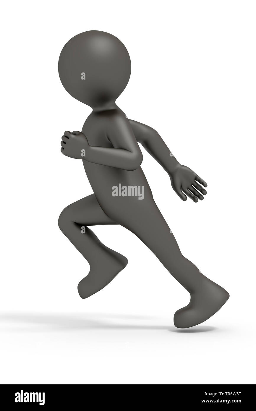 3D icon man in grey in runner pose Stock Photo - Alamy